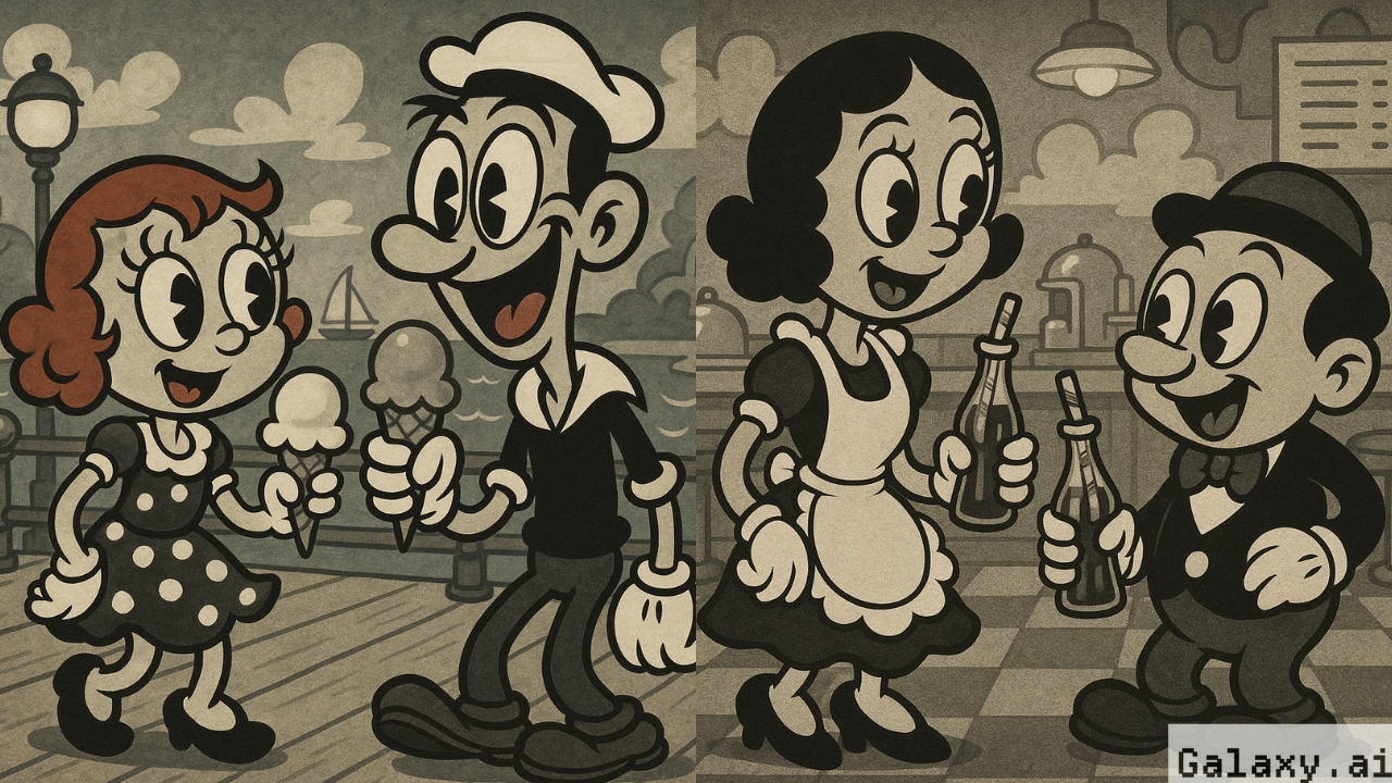 Fleischer Studio Cartoon Scene | GPT Image 1.5 Image Prompt | Galaxy