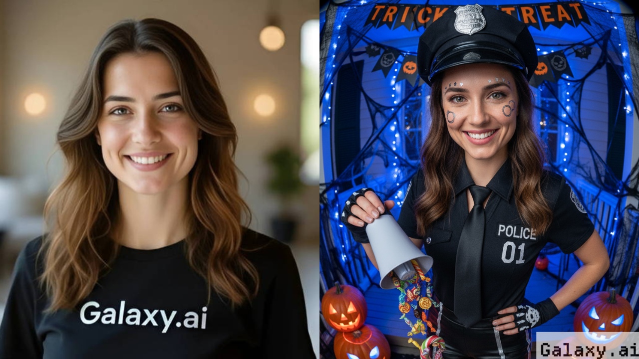 Spooky Police Officer Costume | Nano Banana Pro Image Prompt | Galaxy