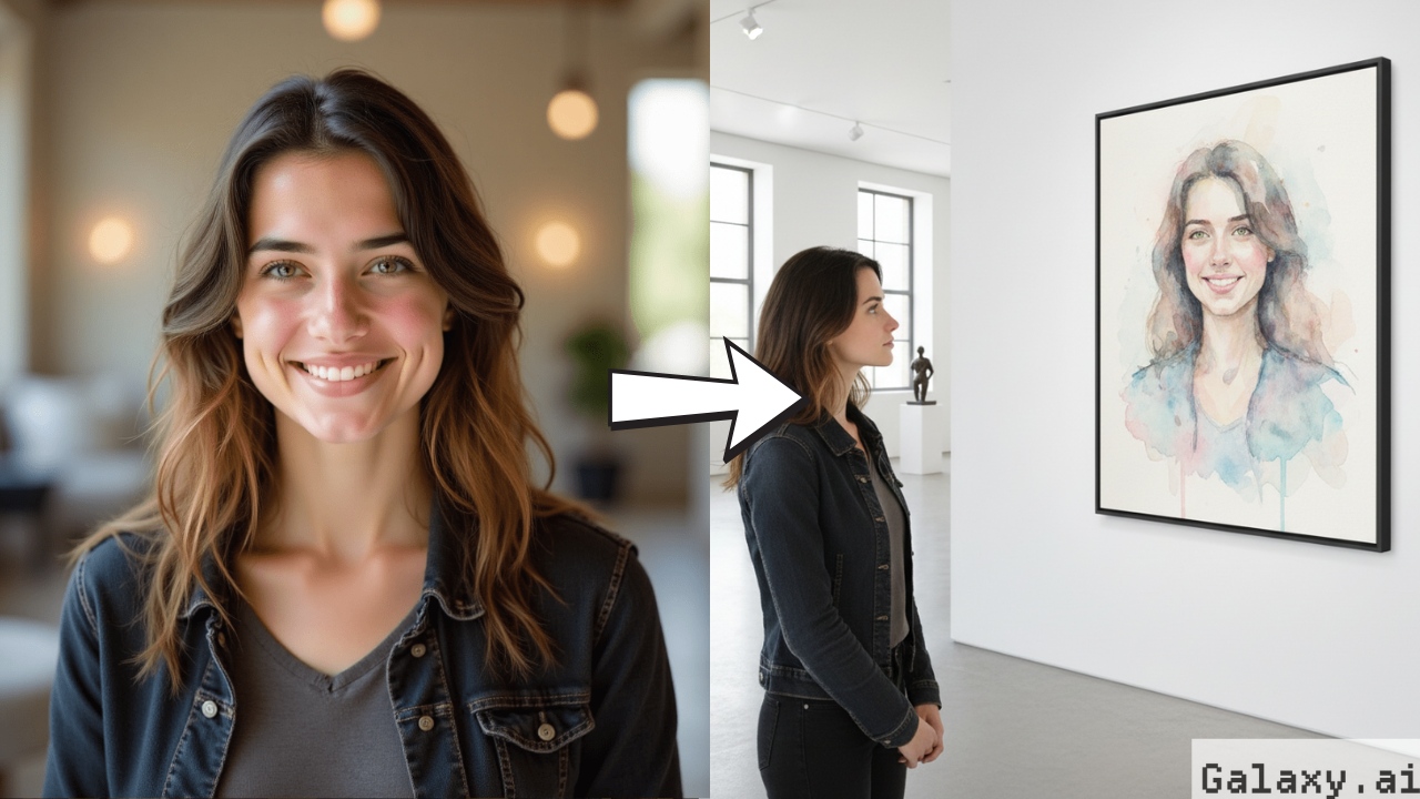 Self Portrait Painting in Gallery | GPT Image 1.5 Image Prompt | Galaxy